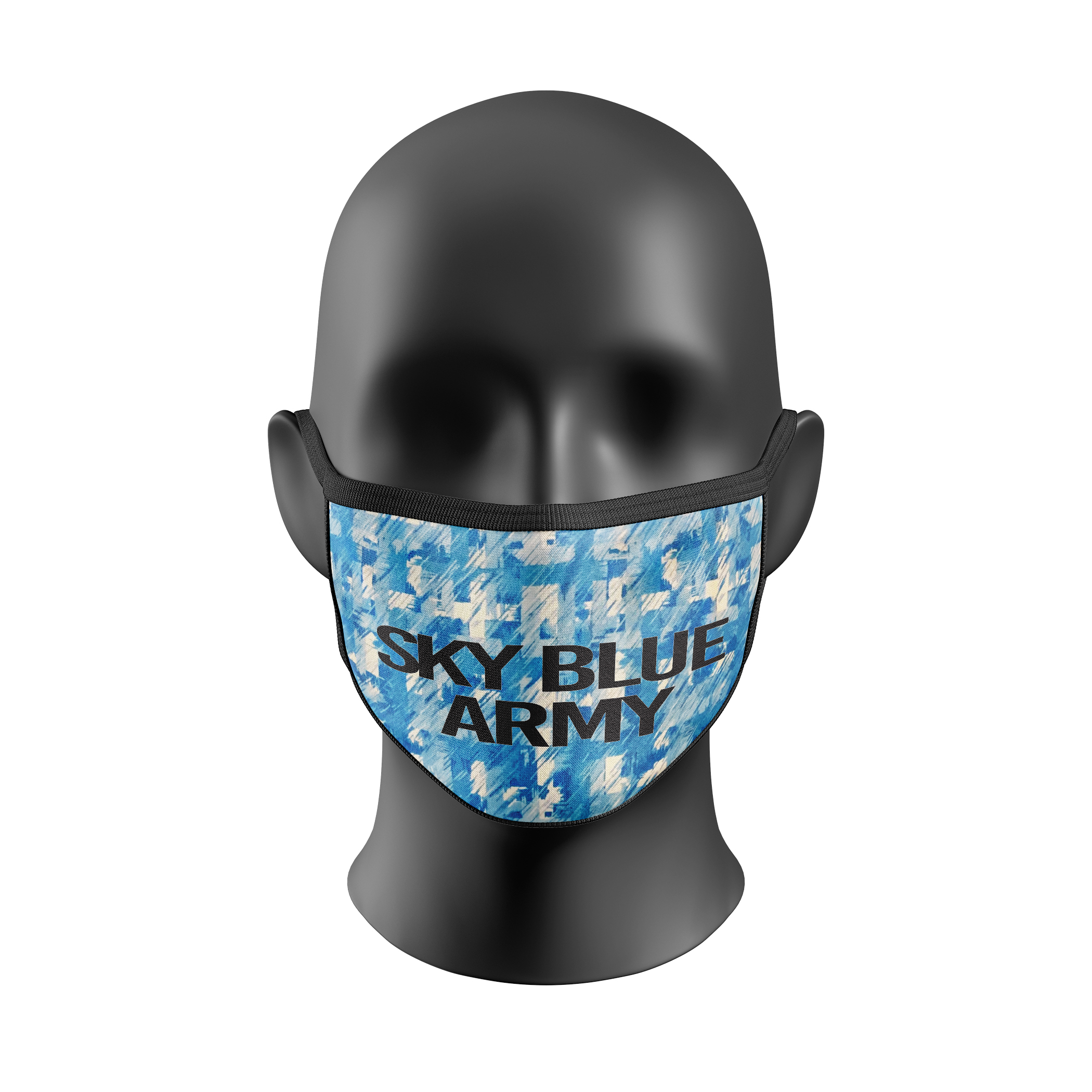 Sky Blue Army Face Mask - Purple Print House