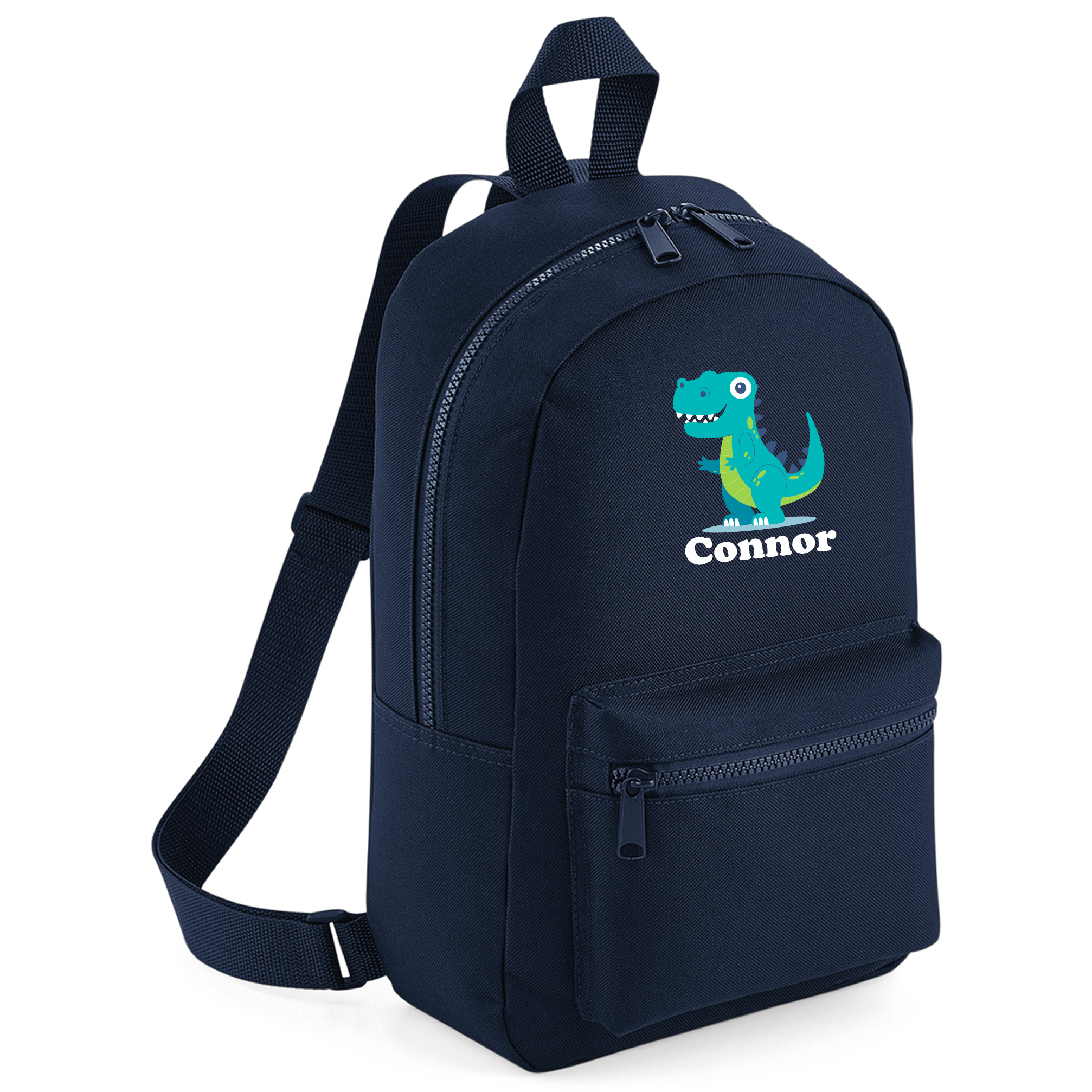 Blue Dinosaur & Custom Name Boys Mini Backpack - Purple Print House