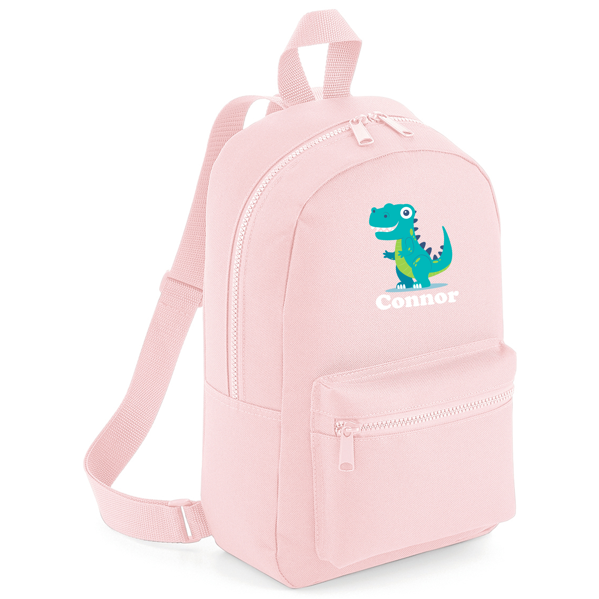 Blue Dinosaur & Custom Name Boys Mini Backpack - Purple Print House