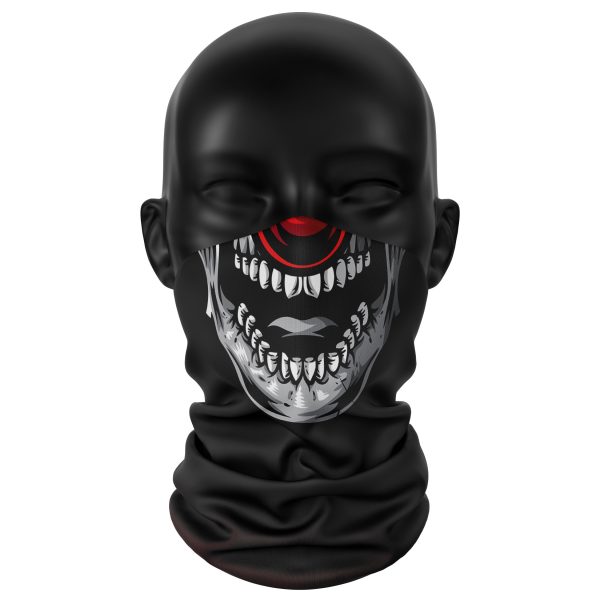 Scary Clown Skull Snood - Purple Print House