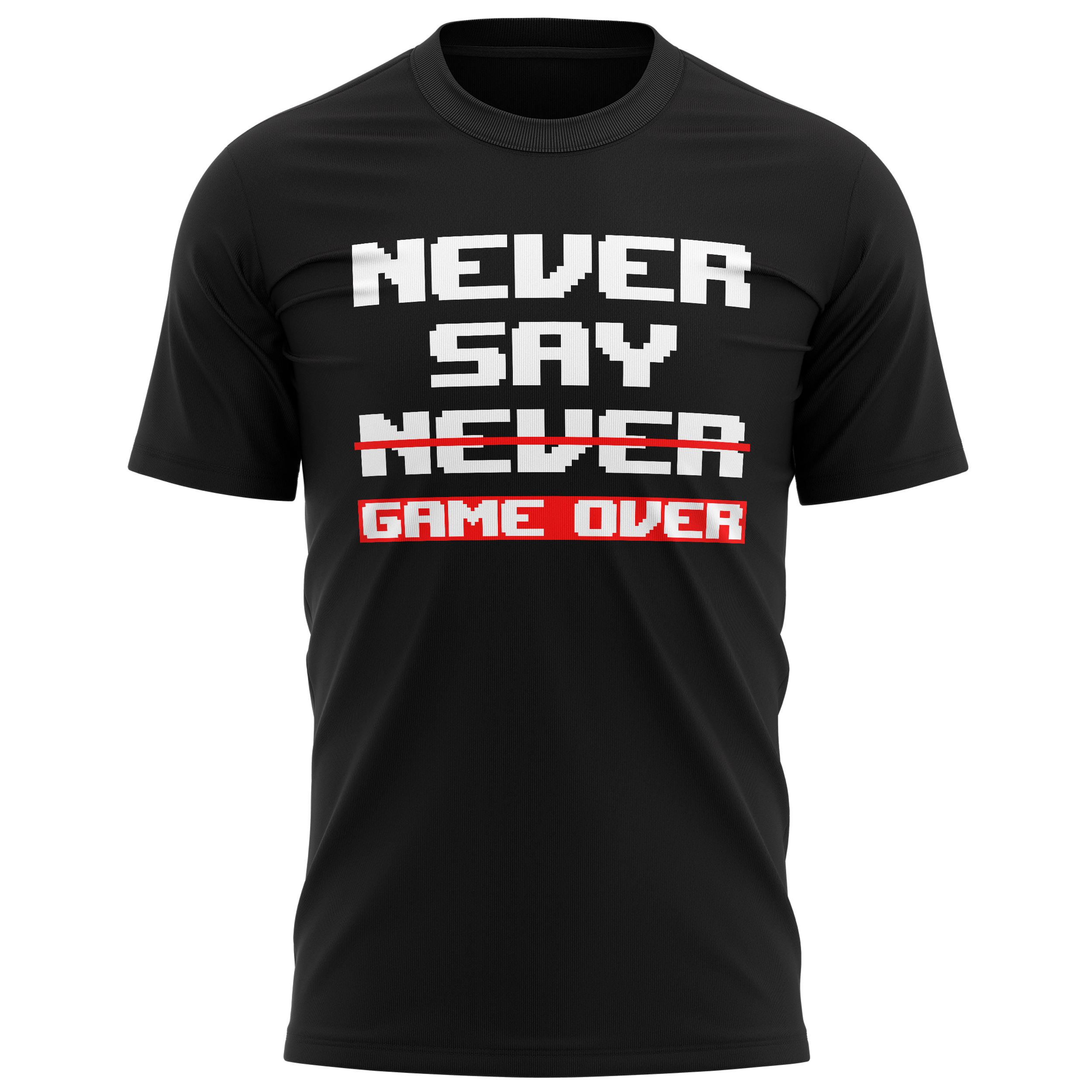 Never Say Never Game Over Mens T Shirt - Purple Print House
