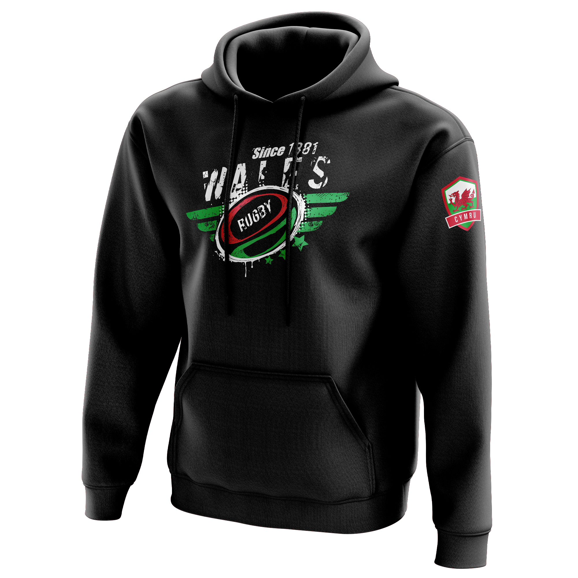 Wales Rugby Since 1881 Cymru Mens Hoodie - Purple Print House