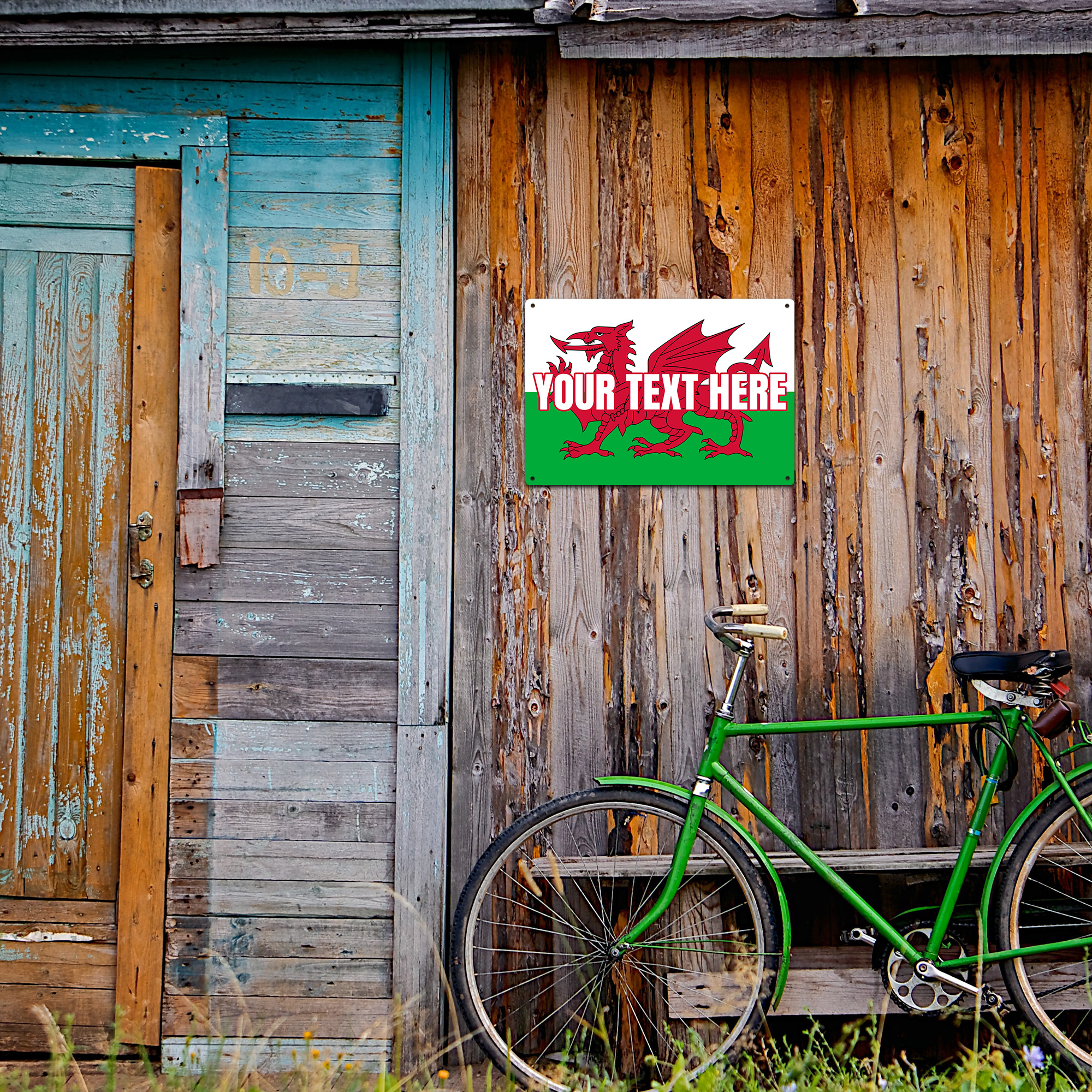 Custom Text Wales Flag Bar Sign - Purple Print House