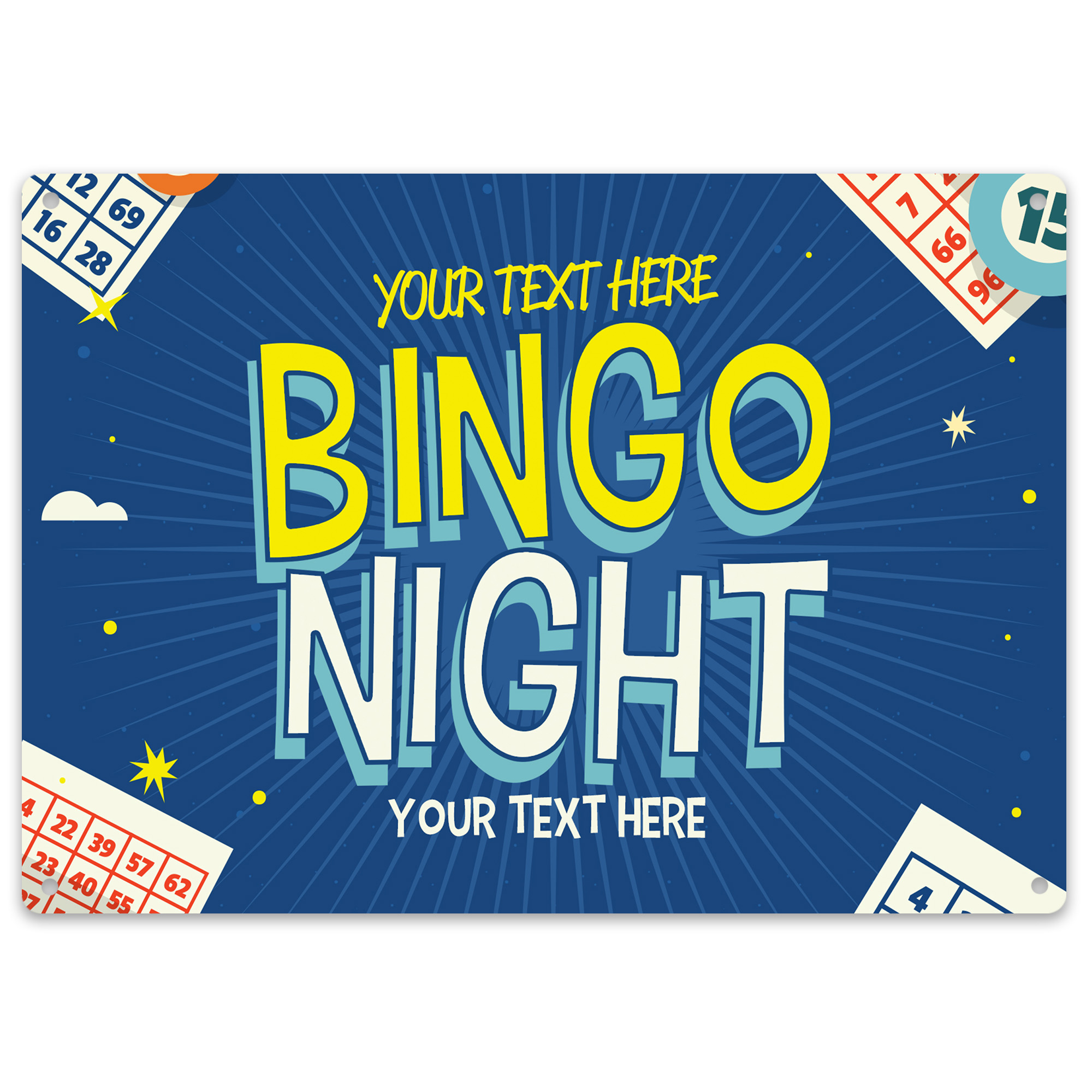 Custom Text Bingo Sign Metal Sign - Purple Print House