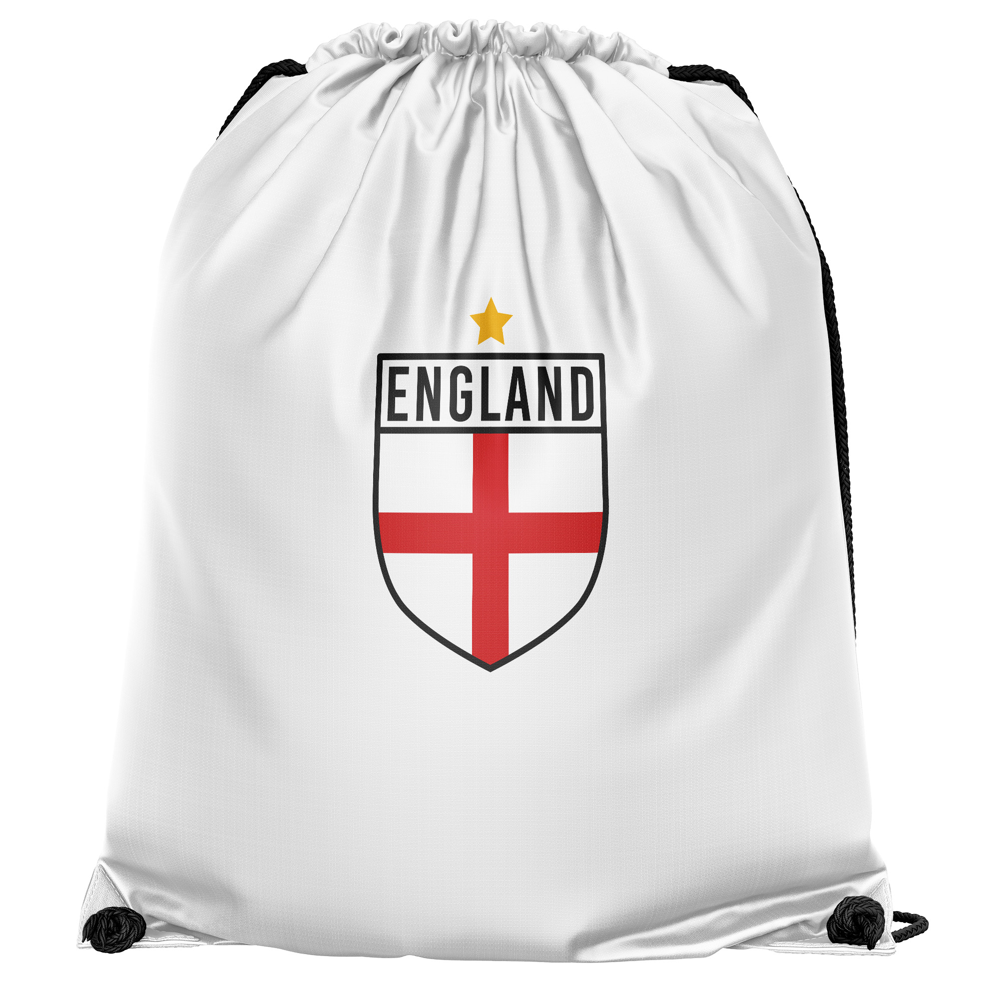 Retro England Flag Badge Boys Drawstring Bag - UK Printed