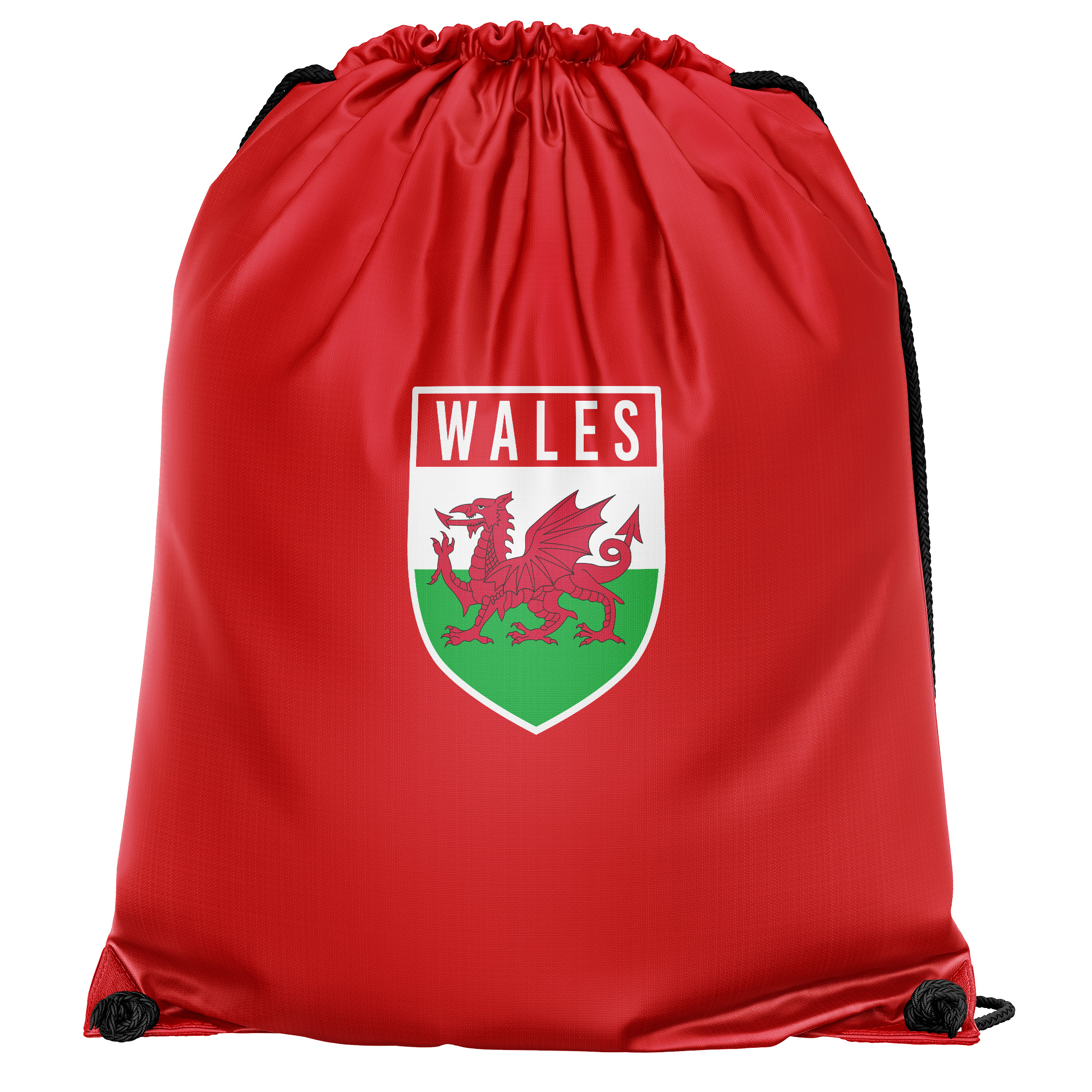 Retro Wales Flag Badge Boys Drawstring Bag - Purple Print House