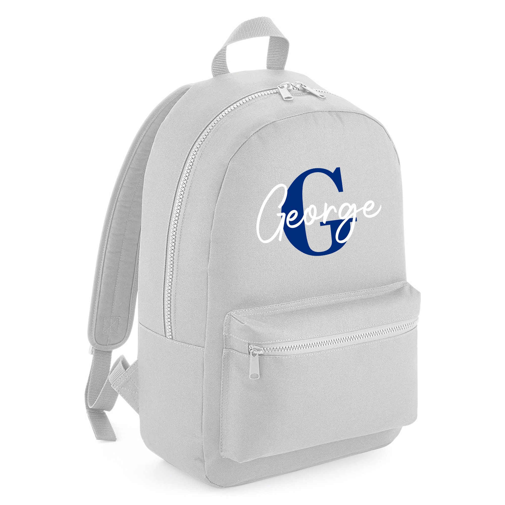 Navy Name and Initial Mini Backpack Boys - Purple Print House