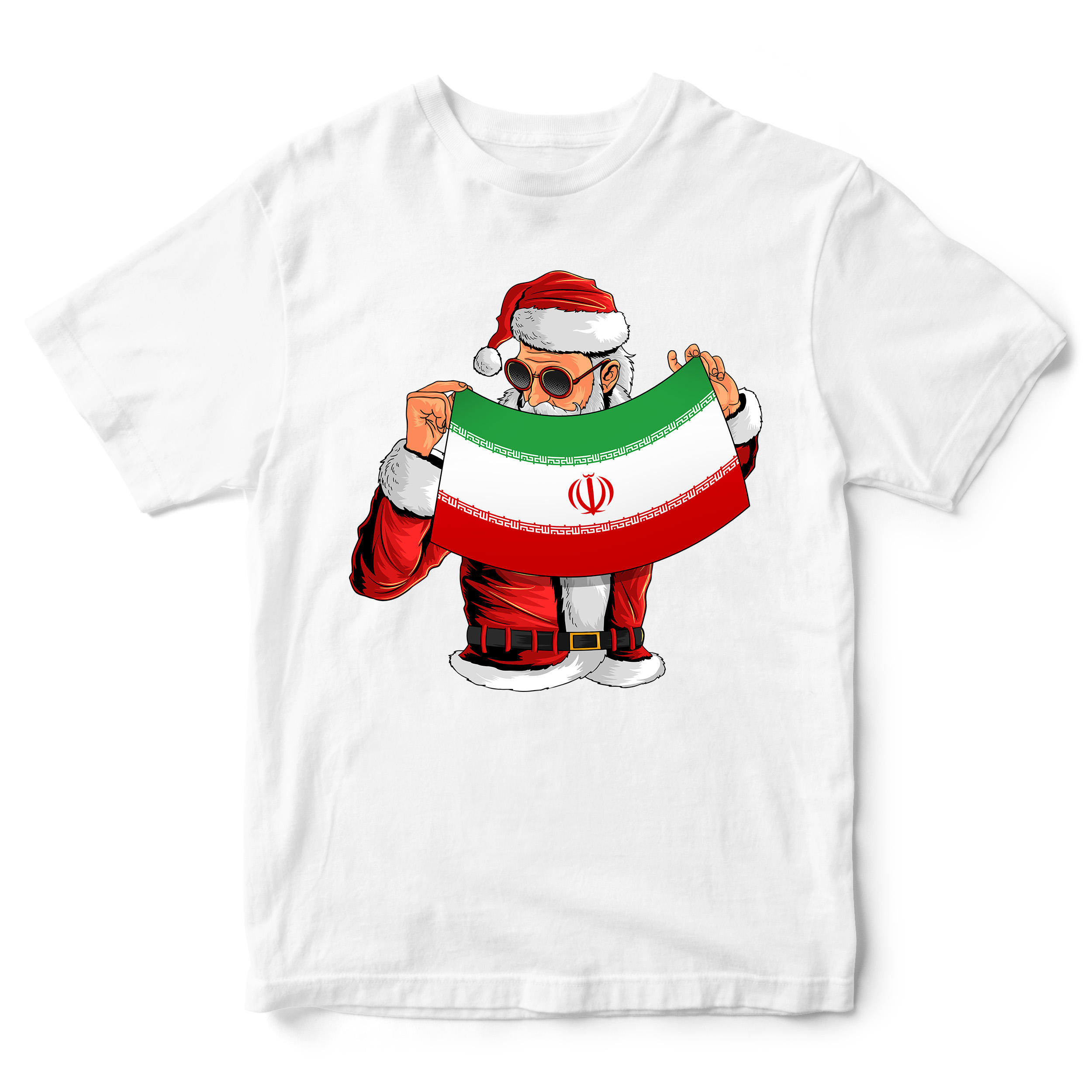 Santa Iran Flag T Shirt Kids - Purple Print House