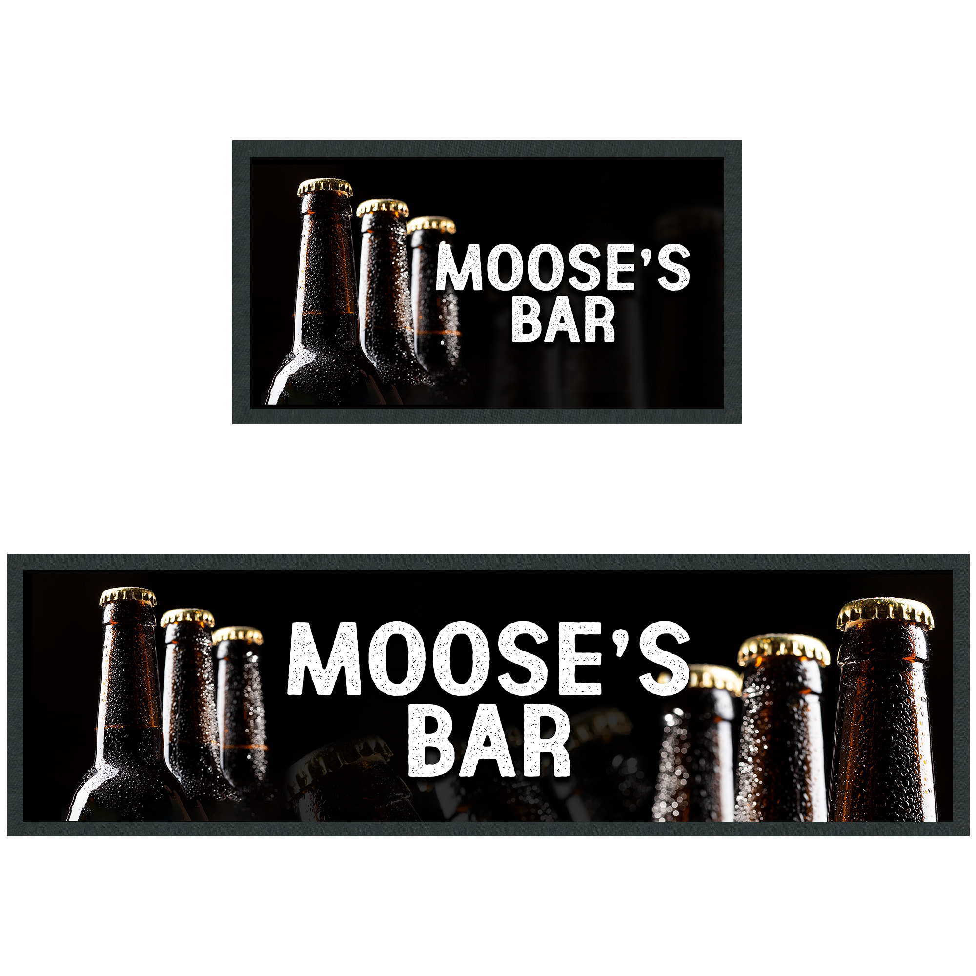 Personalised Beer Bottles Bar Runner - Purple Print House