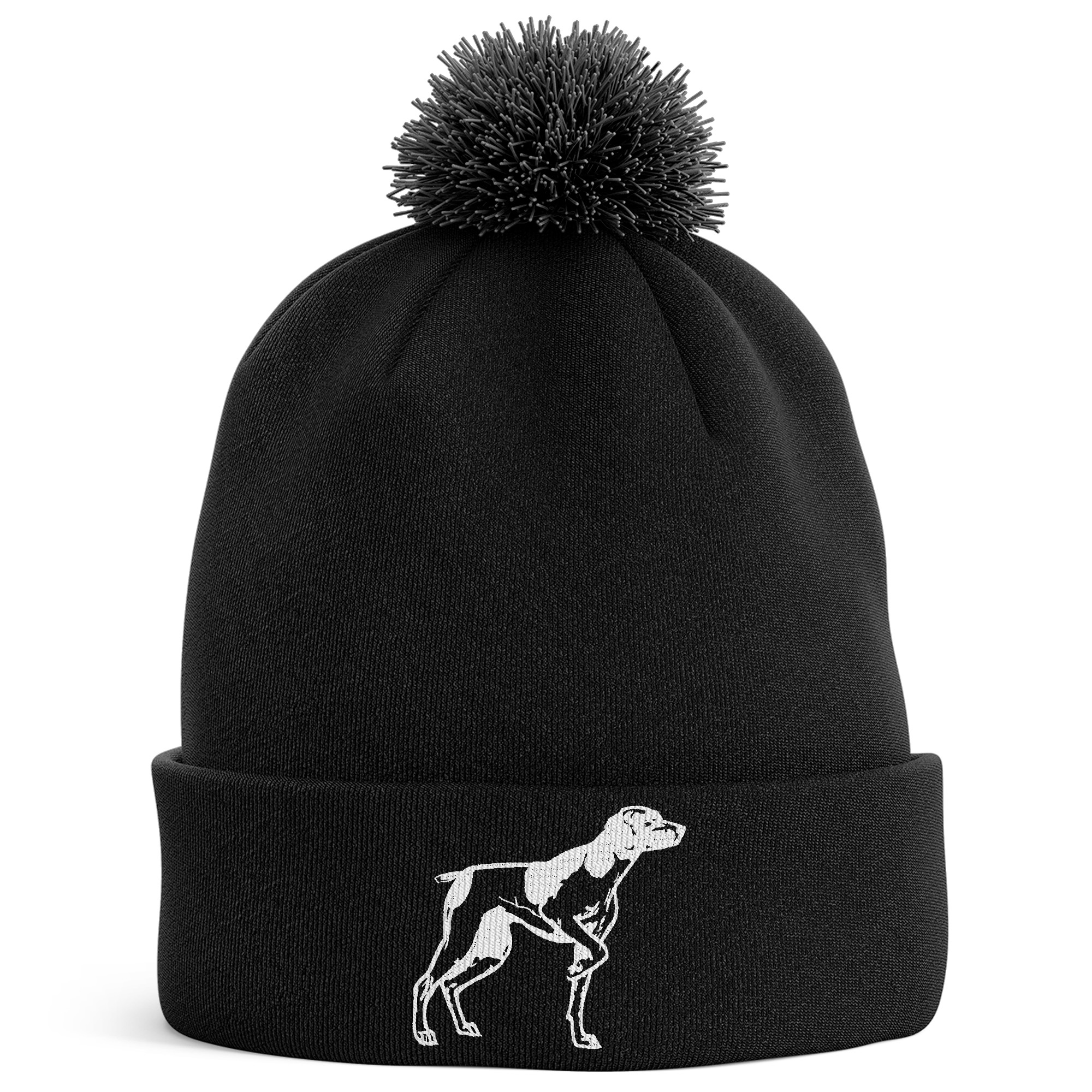 Pointer Dog Outline Bobble Hat Womens - Purple Print House