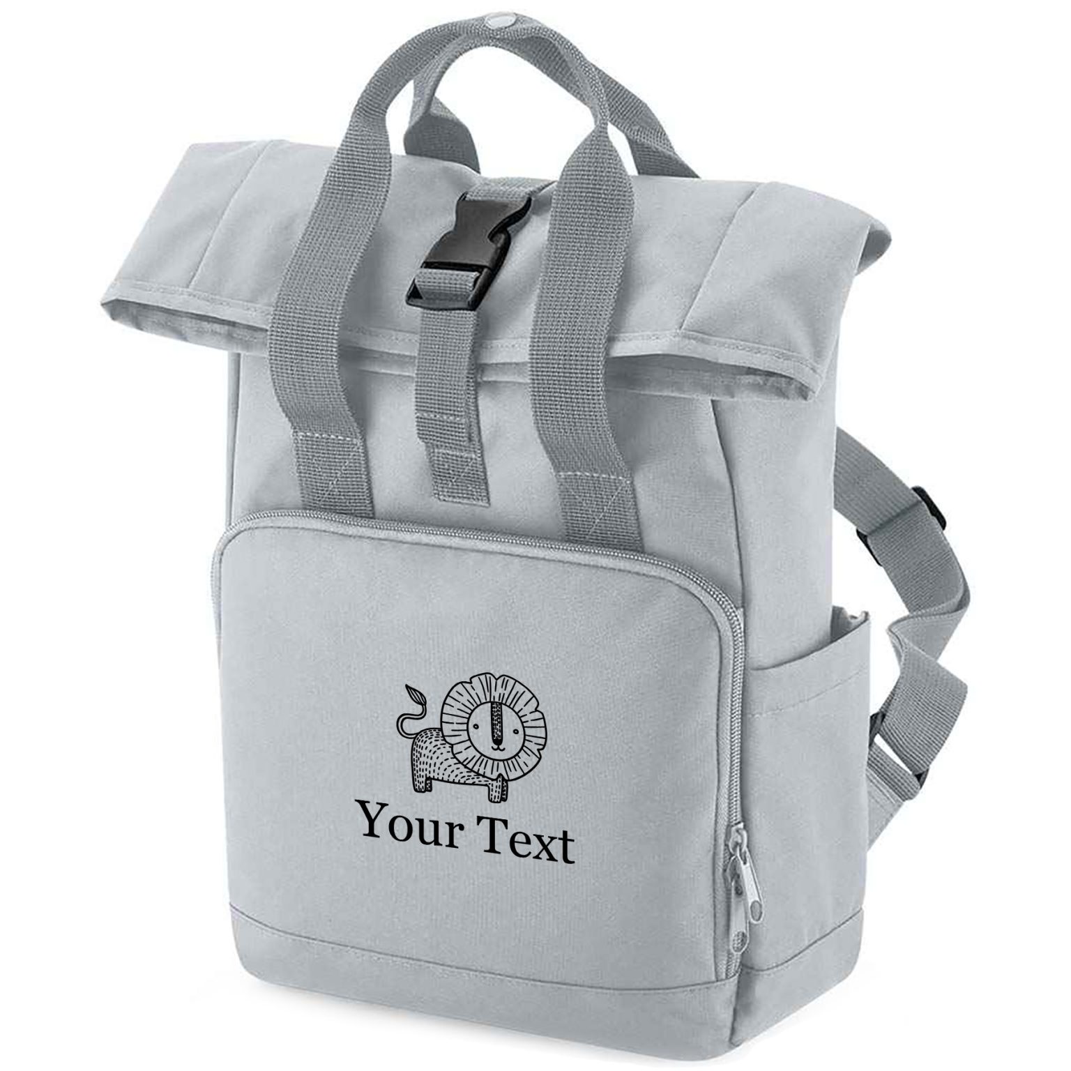 Lion Sketch Mini Roll Top Backpack Kids - Purple Print House