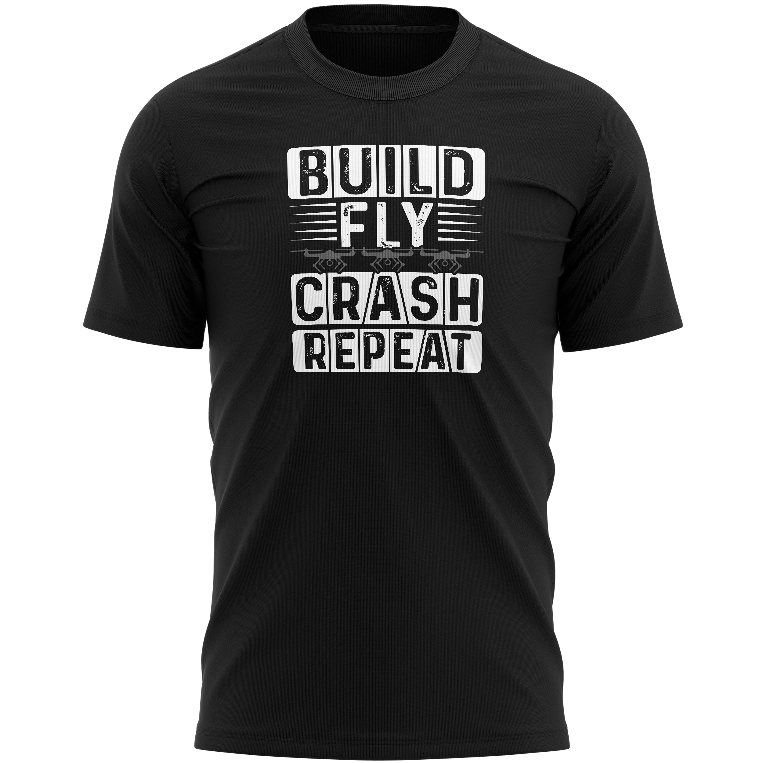 Build Fly Crash Repeat T Shirt Men - Purple Print House