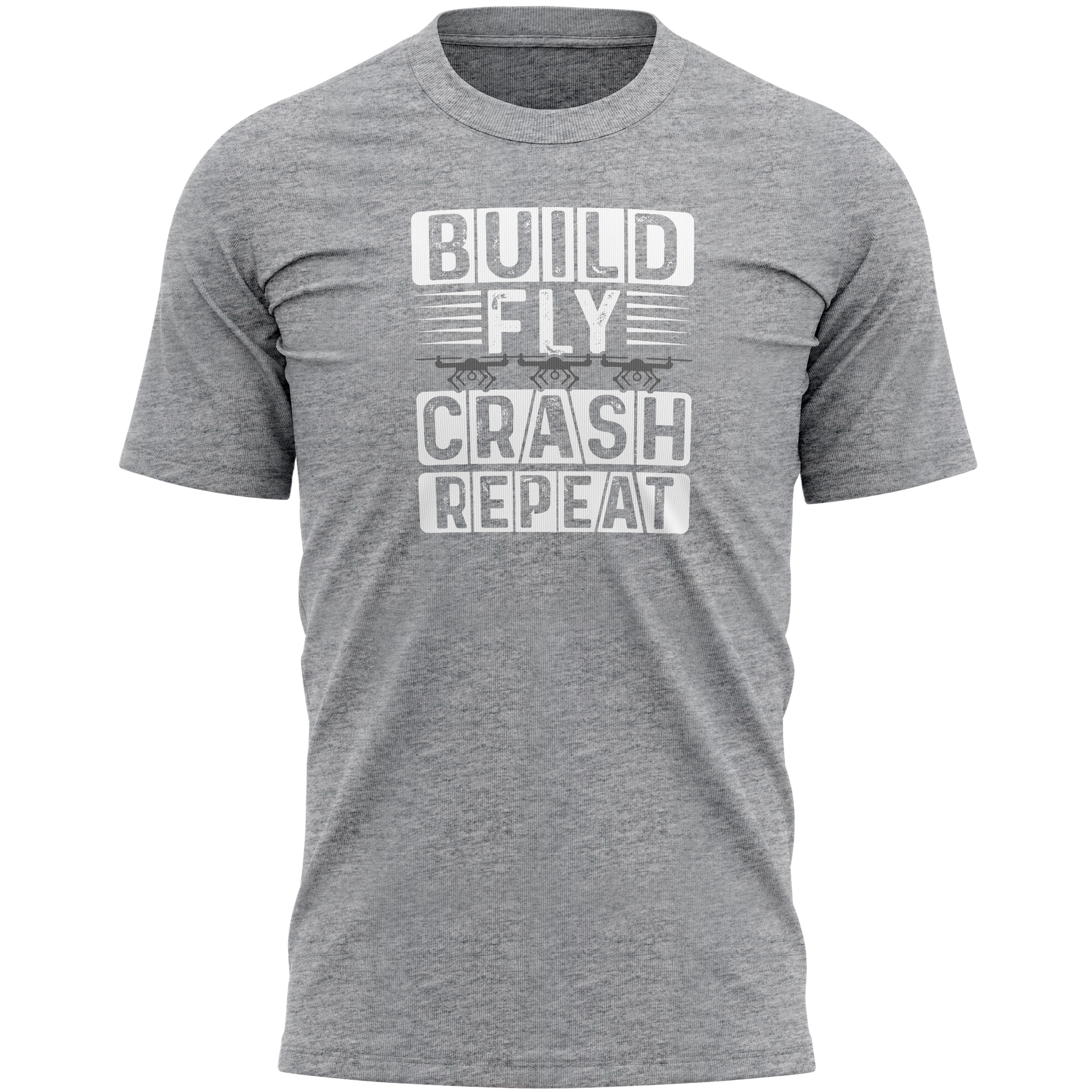Build Fly Crash Repeat T Shirt Men - Purple Print House