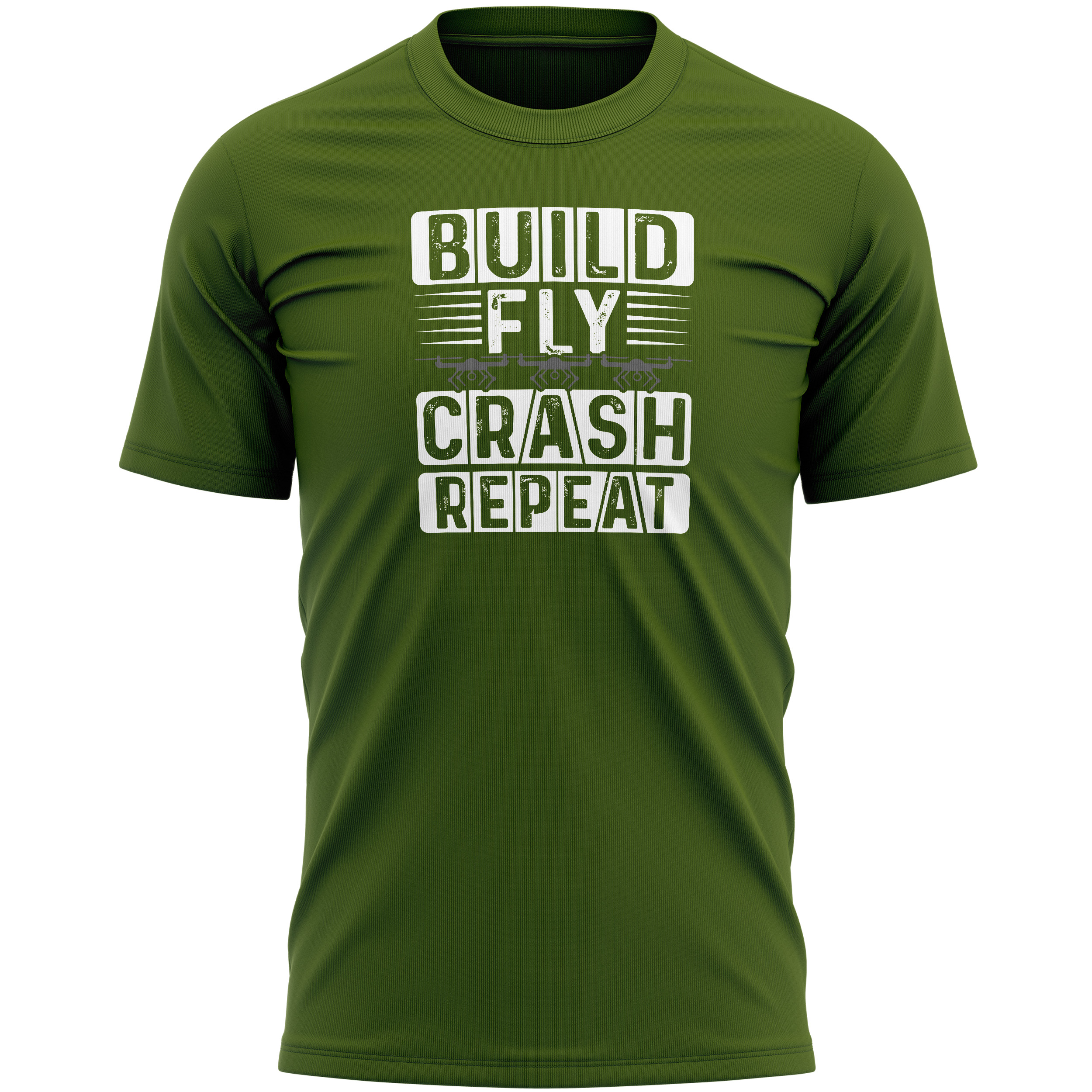 Build Fly Crash Repeat T Shirt Men - Purple Print House