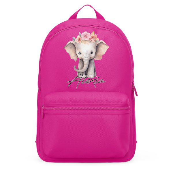 Personalised Cute Baby Elephant Mini Backpack Girls - Purple Print House