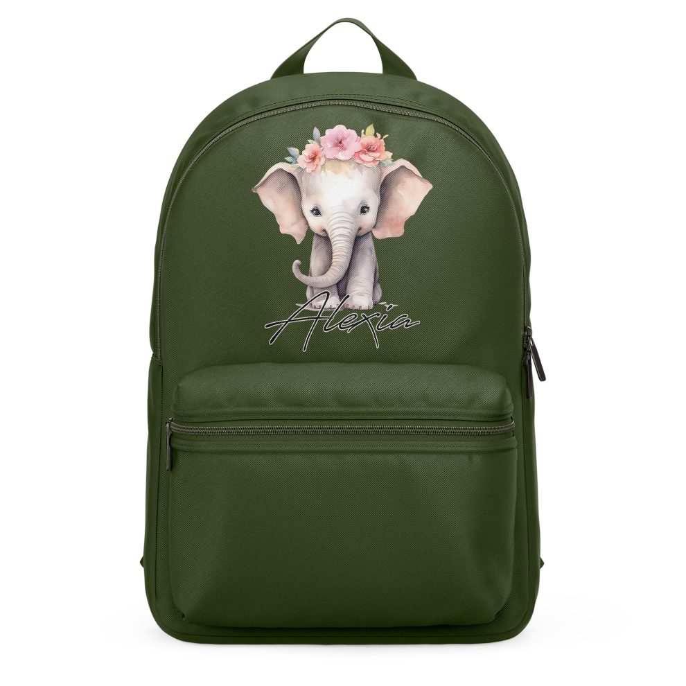 Personalised Cute Baby Elephant Mini Backpack Girls - Purple Print House