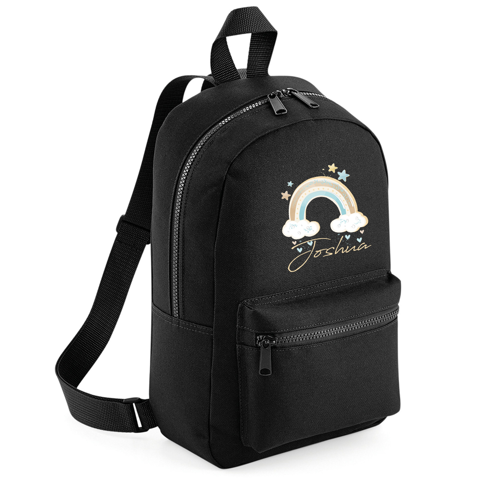 Personalised Cute Blue Rainbow Mini Backpack Boys - Purple Print House