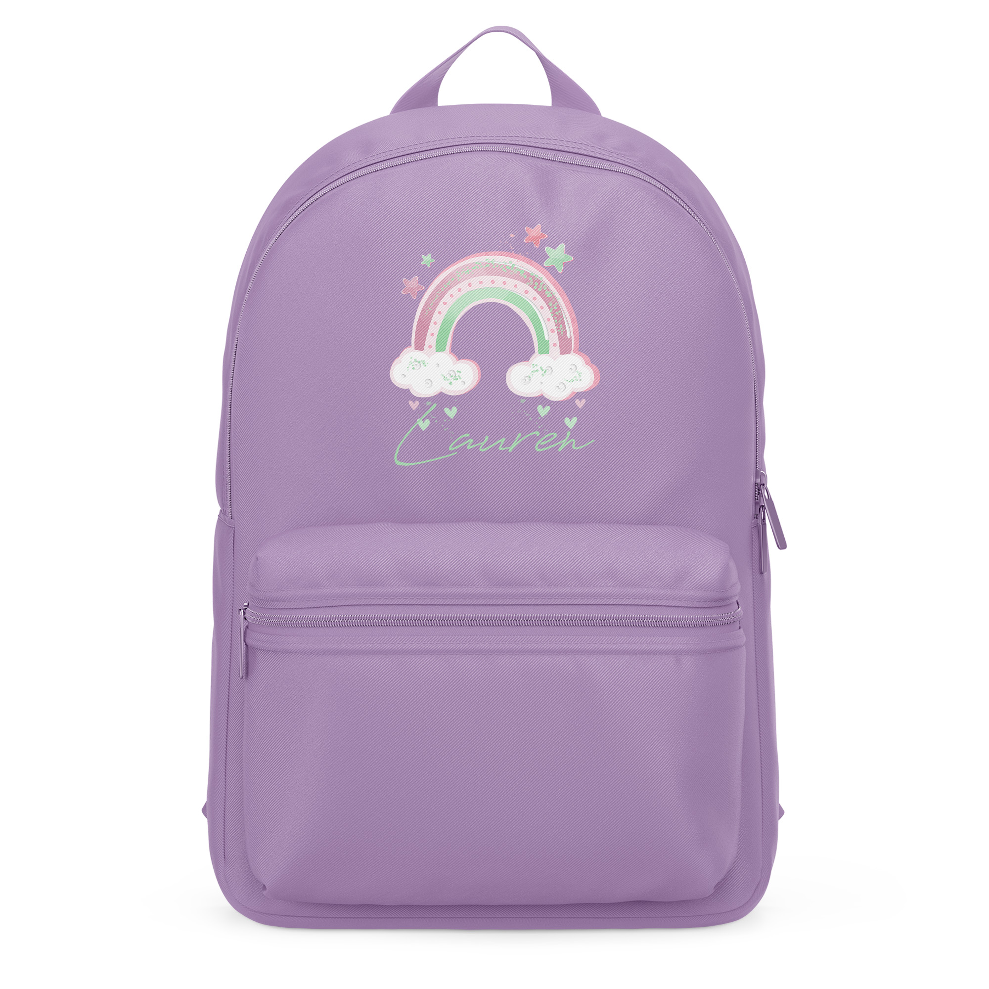 Personalised Cute Pink Rainbow Mini Backpack Girls - Purple Print House