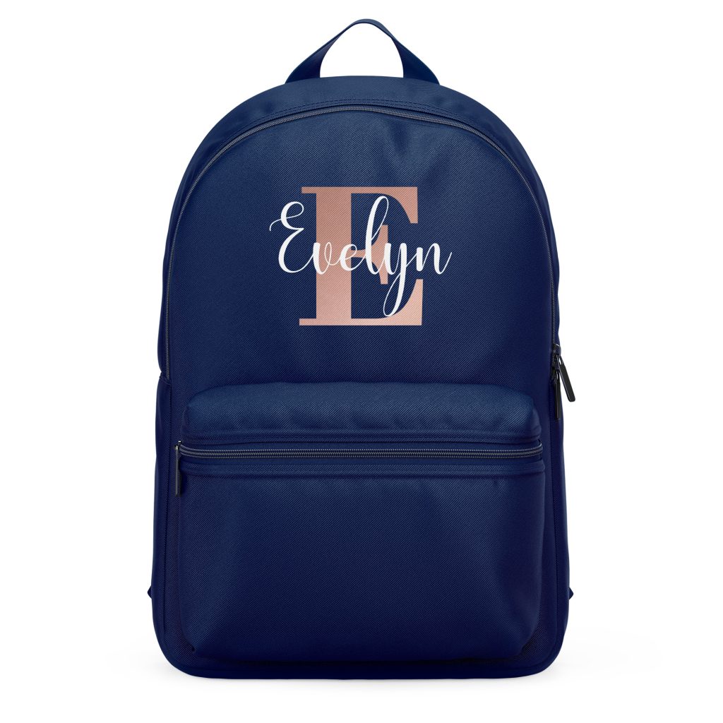 Personalised Rose Gold Name and Initial Mini Backpack Girls - Purple ...