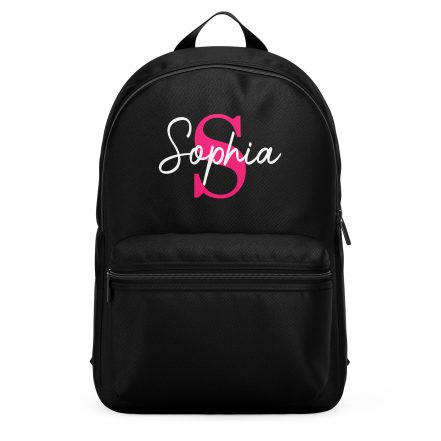 Personalised Pink Name and Initial Mini Backpack Girls - Purple Print House
