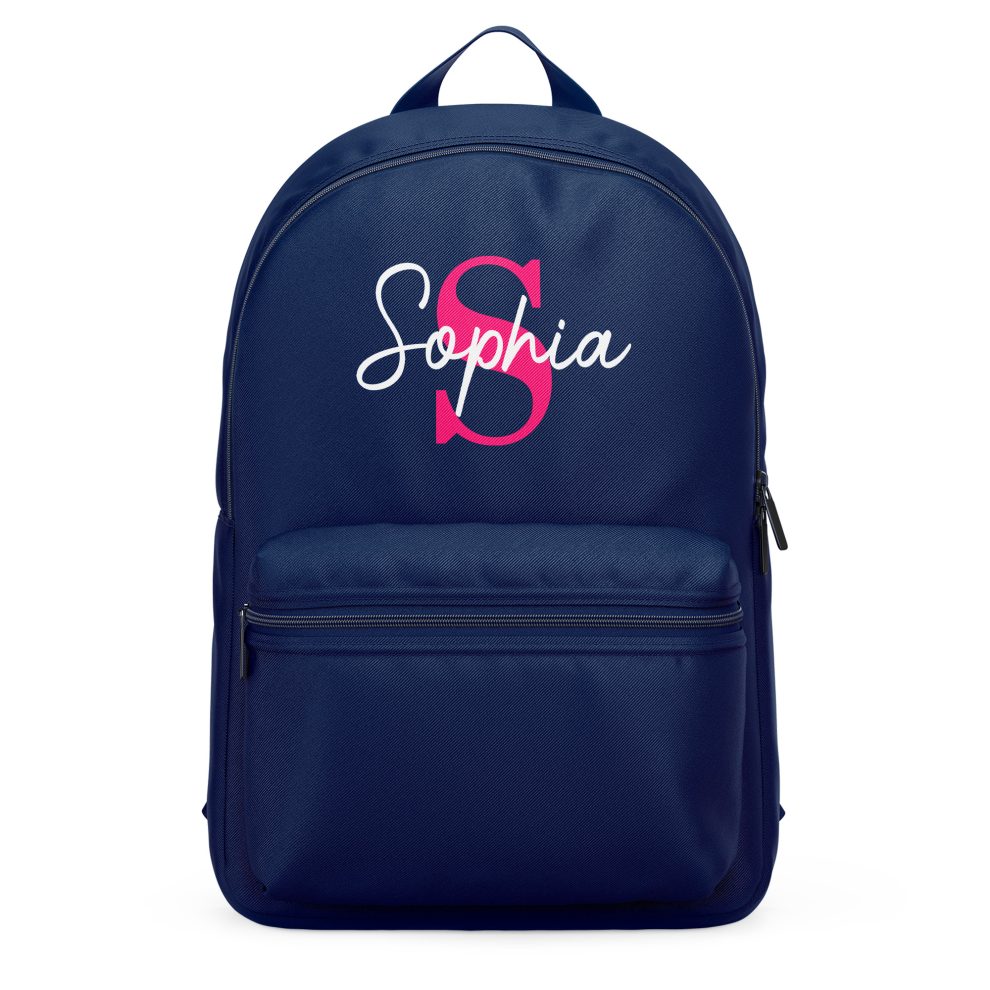 Personalised Pink Name and Initial Mini Backpack Girls - Purple Print House