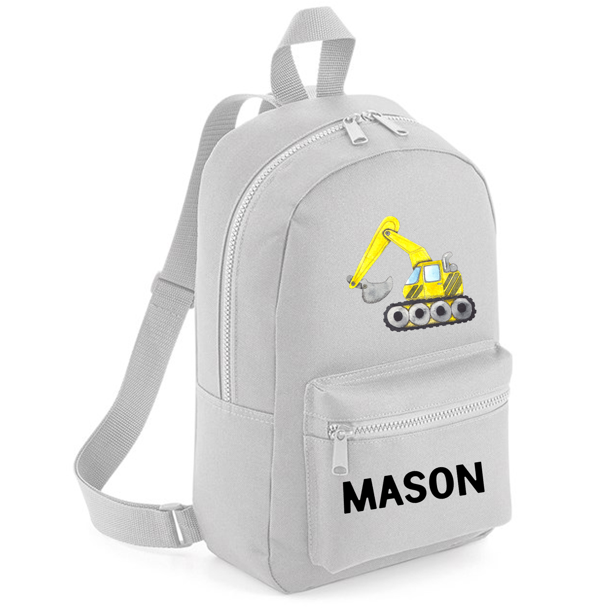 Personalised Digger Mini Backpack Mini Backpack Boys - Purple Print House