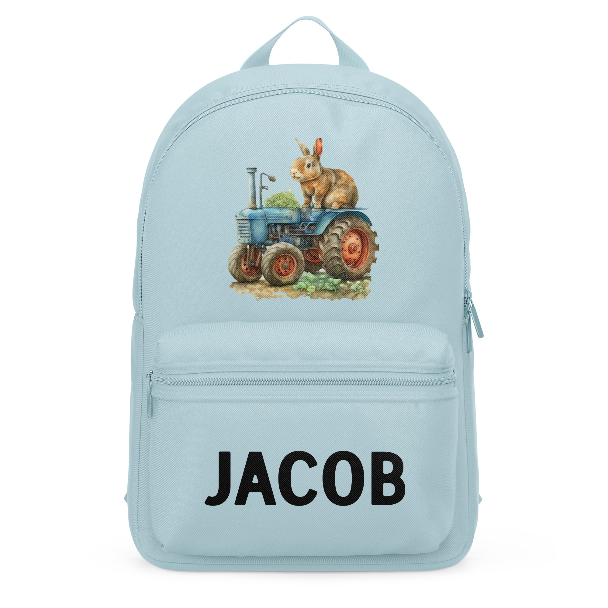 Personalised Tractor Bunny Mini Backpack Boys - Purple Print House