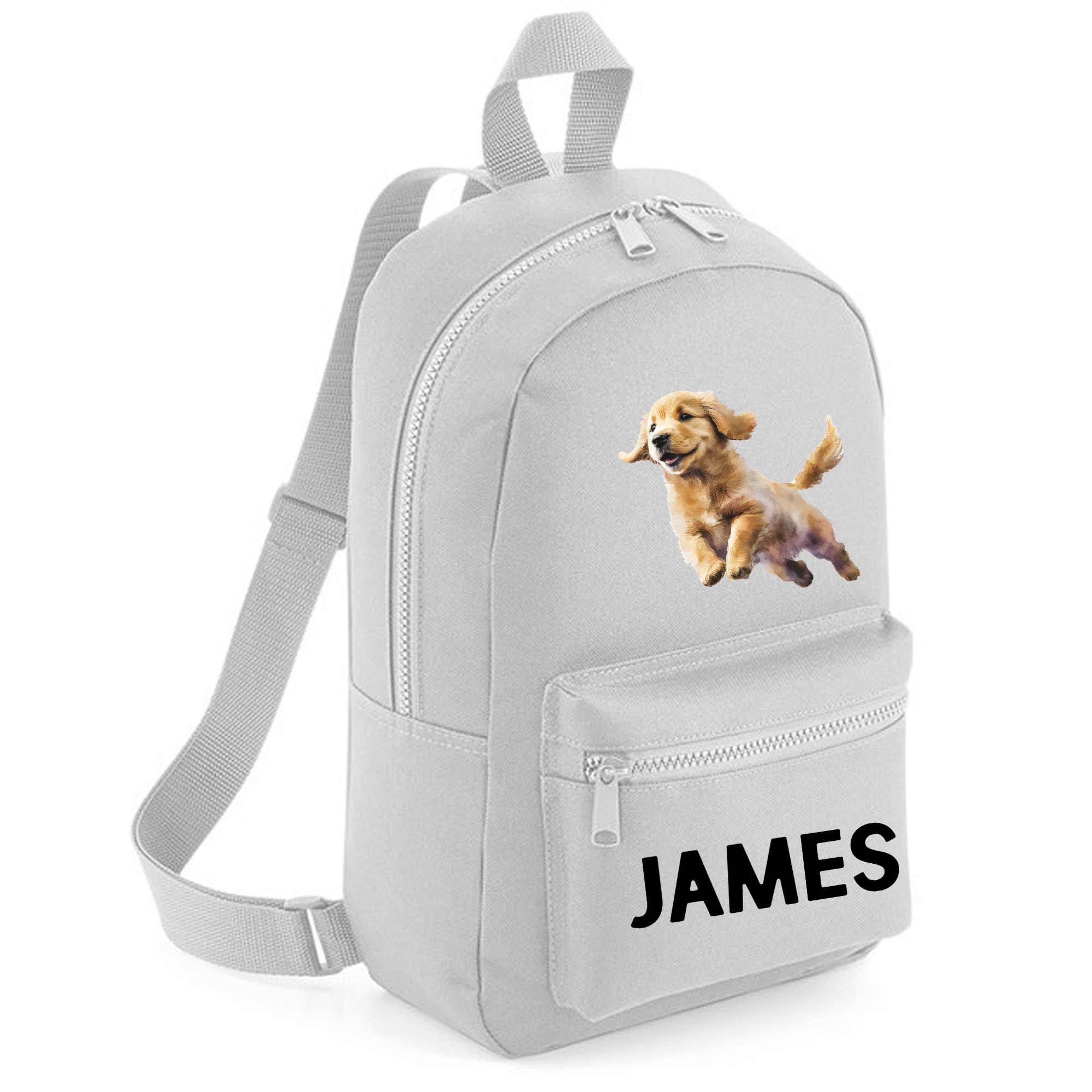 Personalised Golden Retriever Mini Backpack Kids - Purple Print House