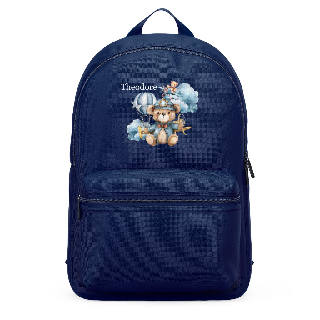 Personalised Aviation Bear Mini Backpack Boys - Purple Print House