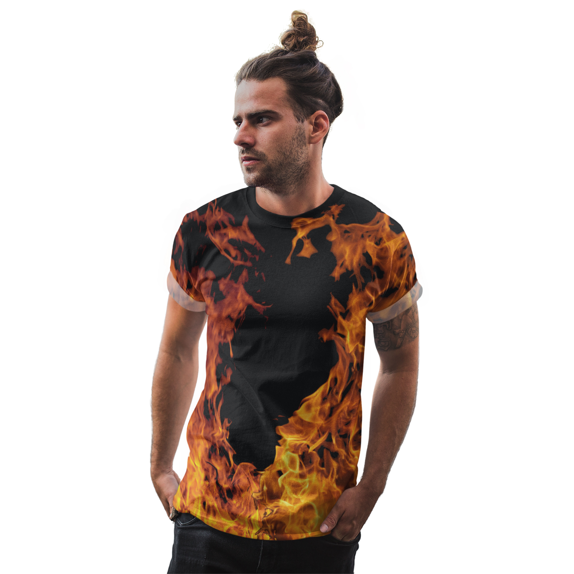 All Over Flame T shirt Men - Purple Print House