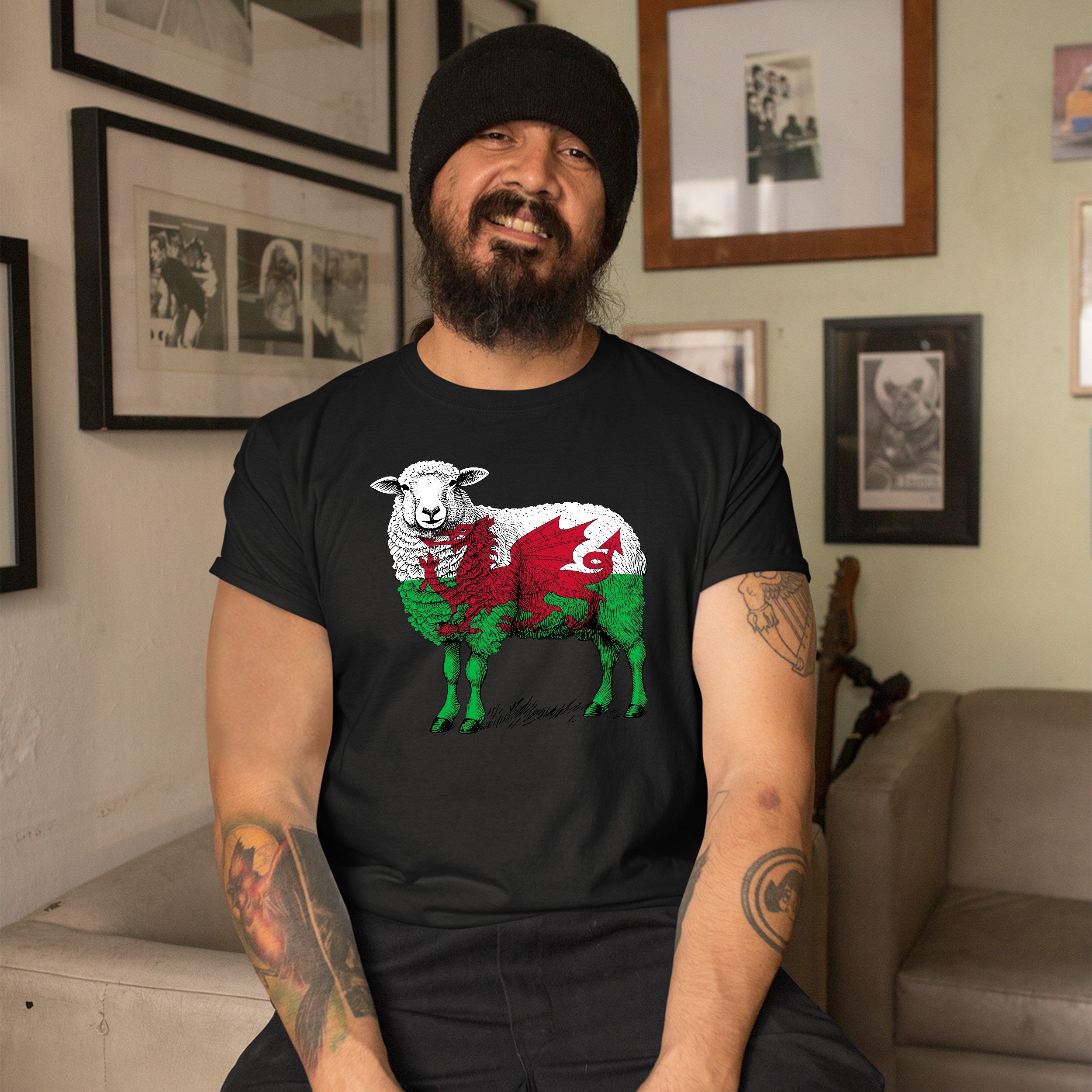 Wales Sheep T Shirt Men - Purple Print House