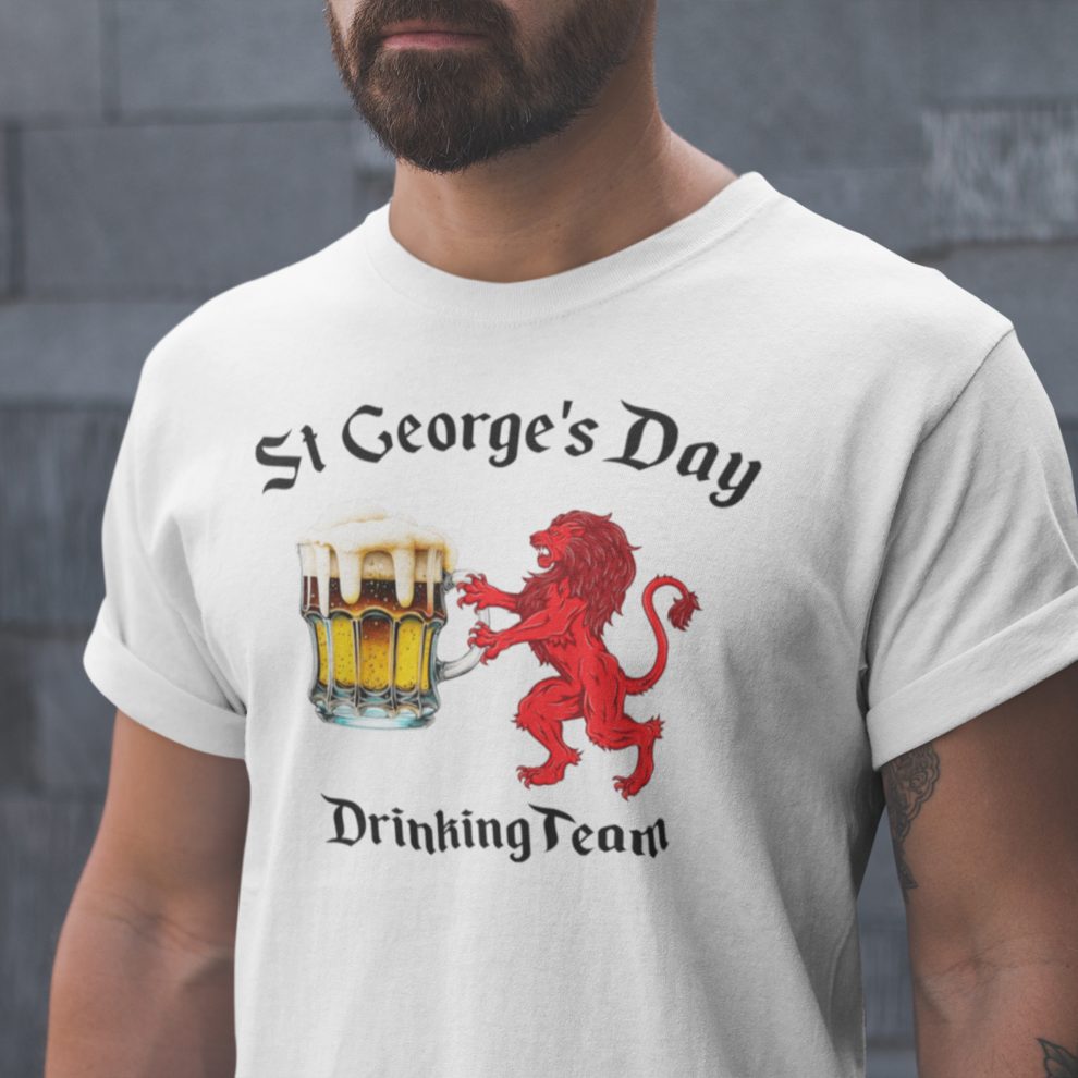 St George's Day Drinking Team T shirt Men - Purple Print House