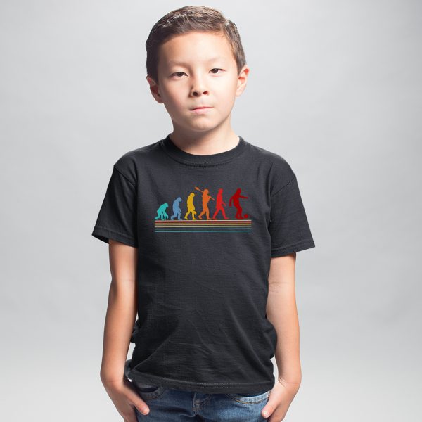 Retro Football Player Evolution T shirt Kids - Purple Print House