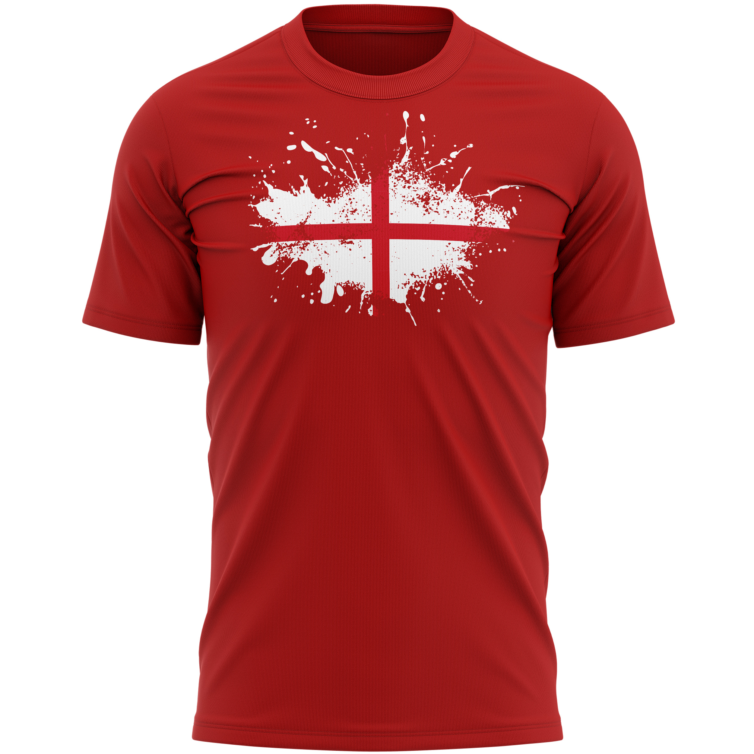 St Georges Cross Ink Splatter T shirt Men - Purple Print House
