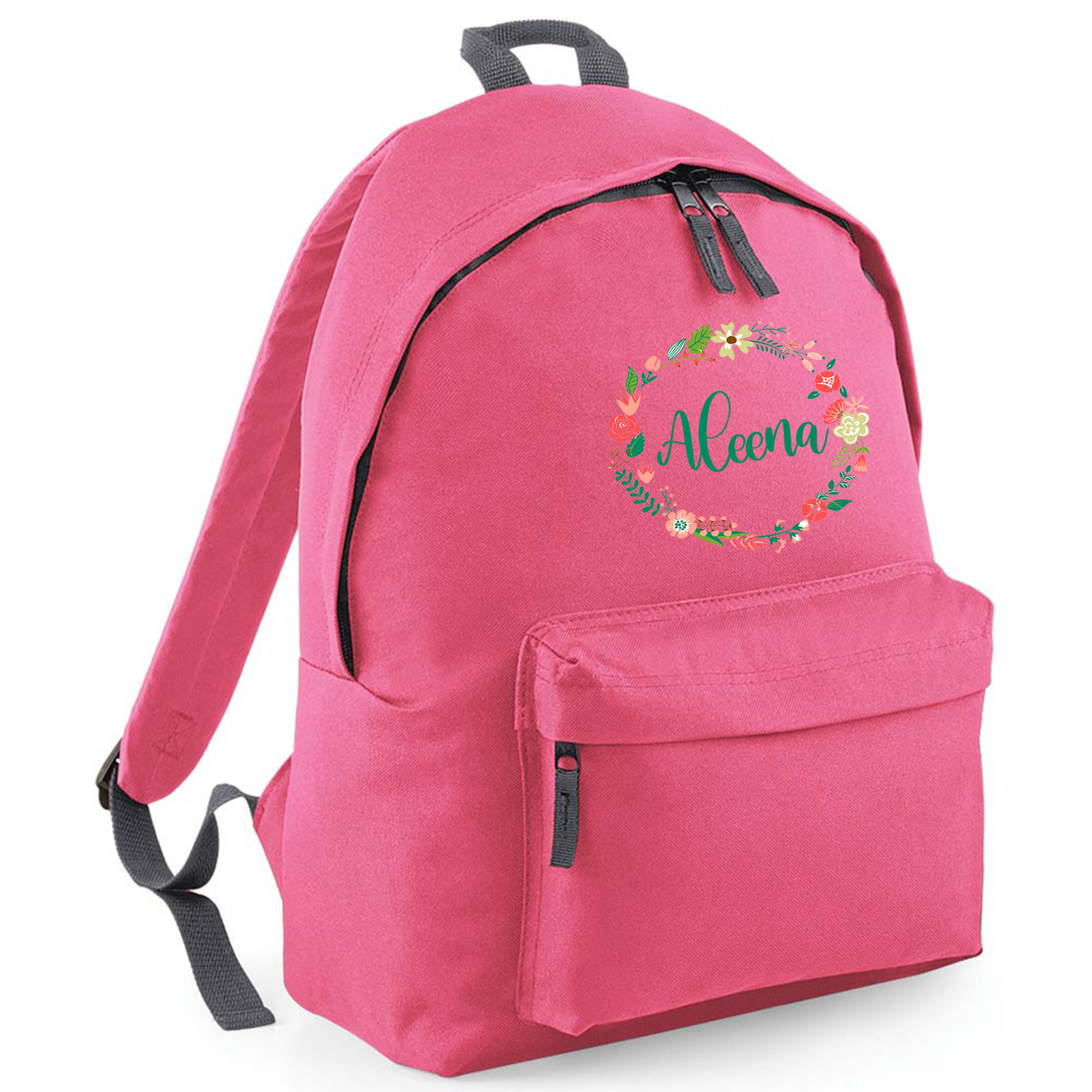 Personalised Flower Circle Backpack for Kids - Custom Name