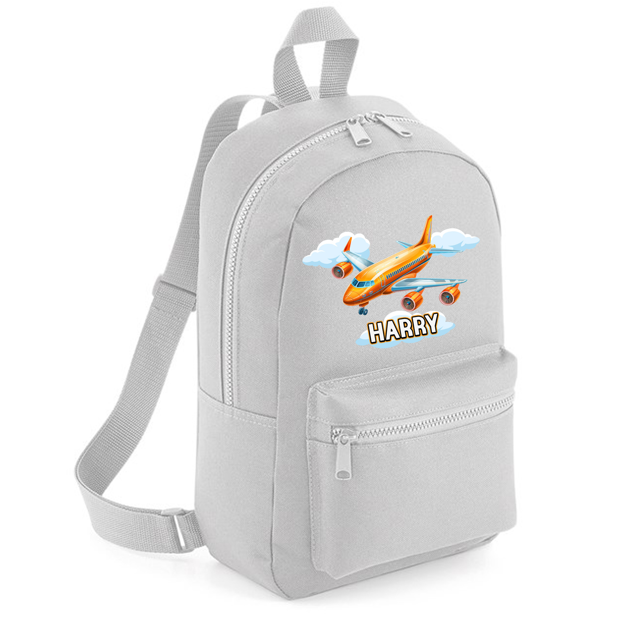 Personalised Aeroplane Mini Backpack Kids - Purple Print House