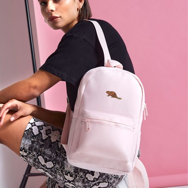 Embroidered Beaver Mini Backpack Kids - Purple Print House