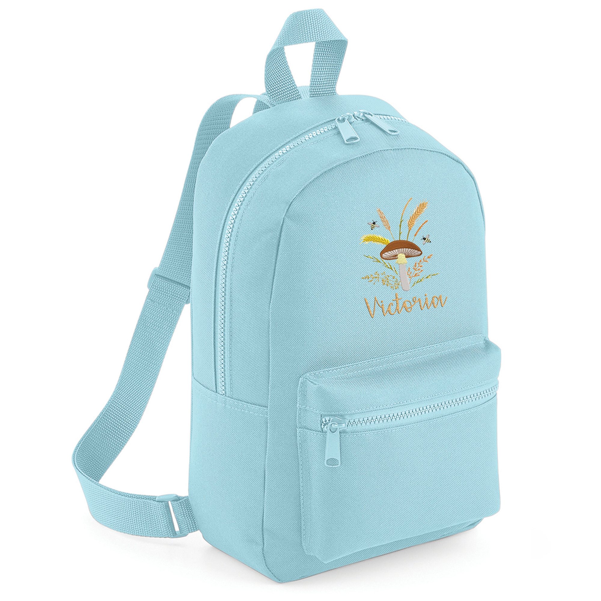 Embroidered Mushroom Mini Backpack Kids - Purple Print House