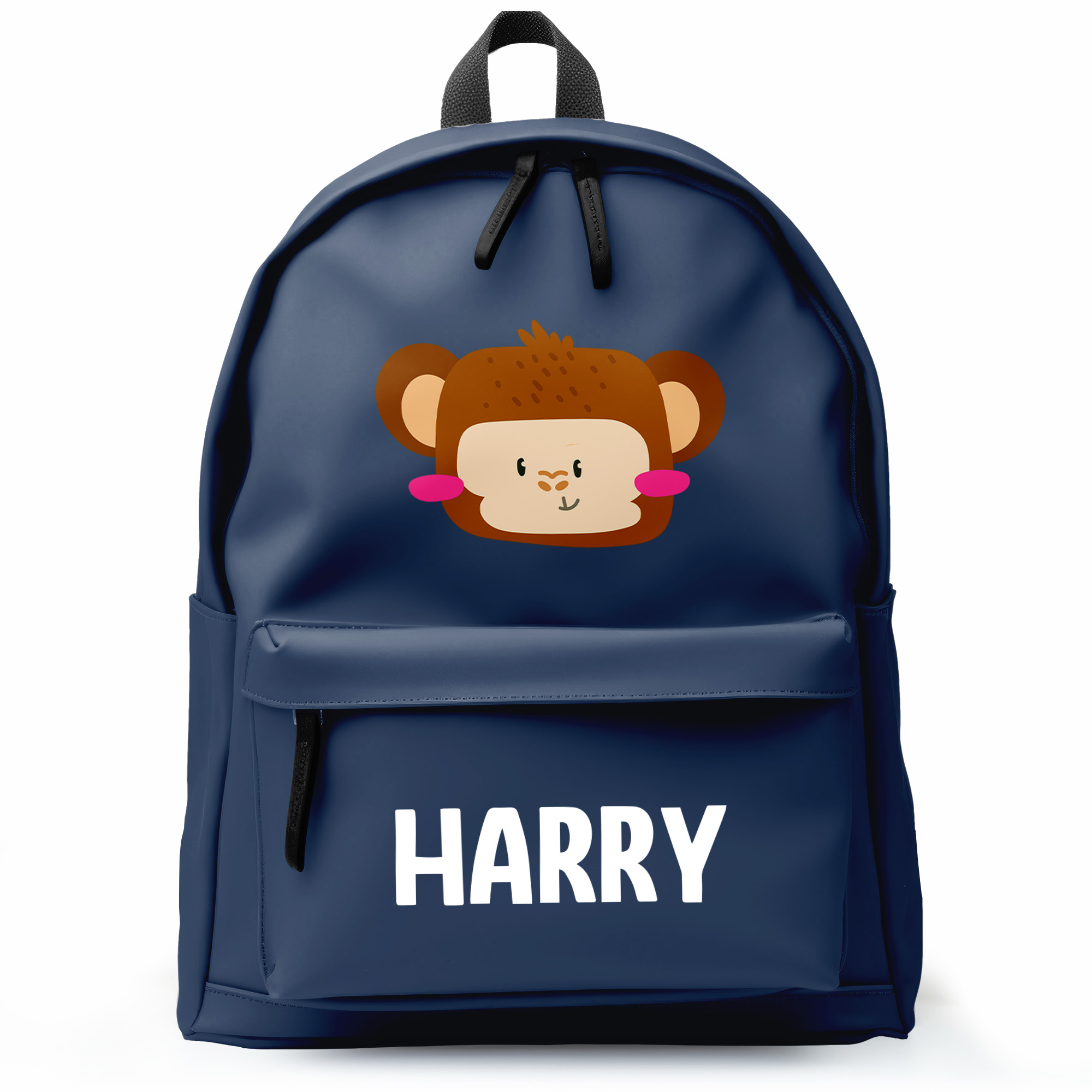 Personalised Monkey Face Backpack Kids - Custom School Bag