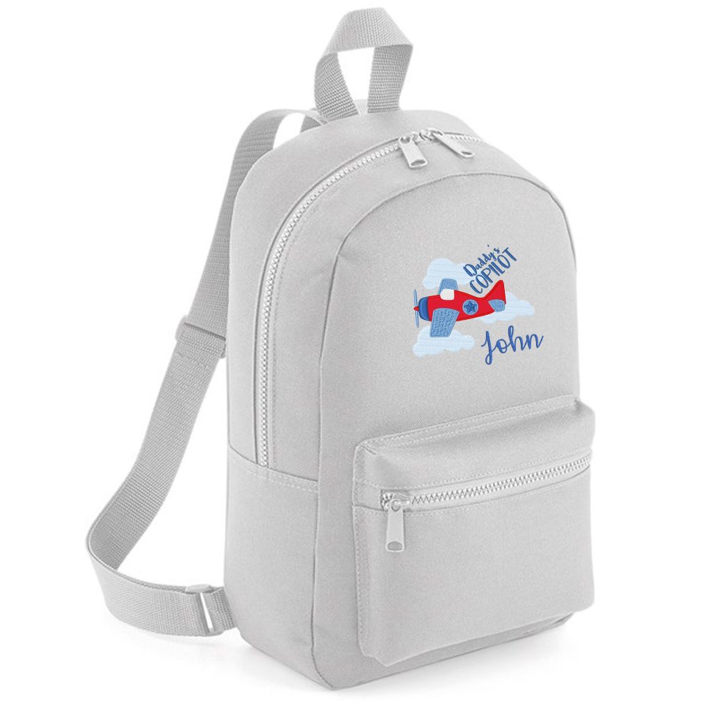 Personalised Embroidered Airplane Mini Backpack Kids - Purple Print House