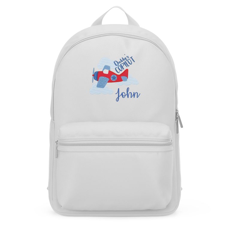 Personalised Embroidered Airplane Mini Backpack Kids - Purple Print House