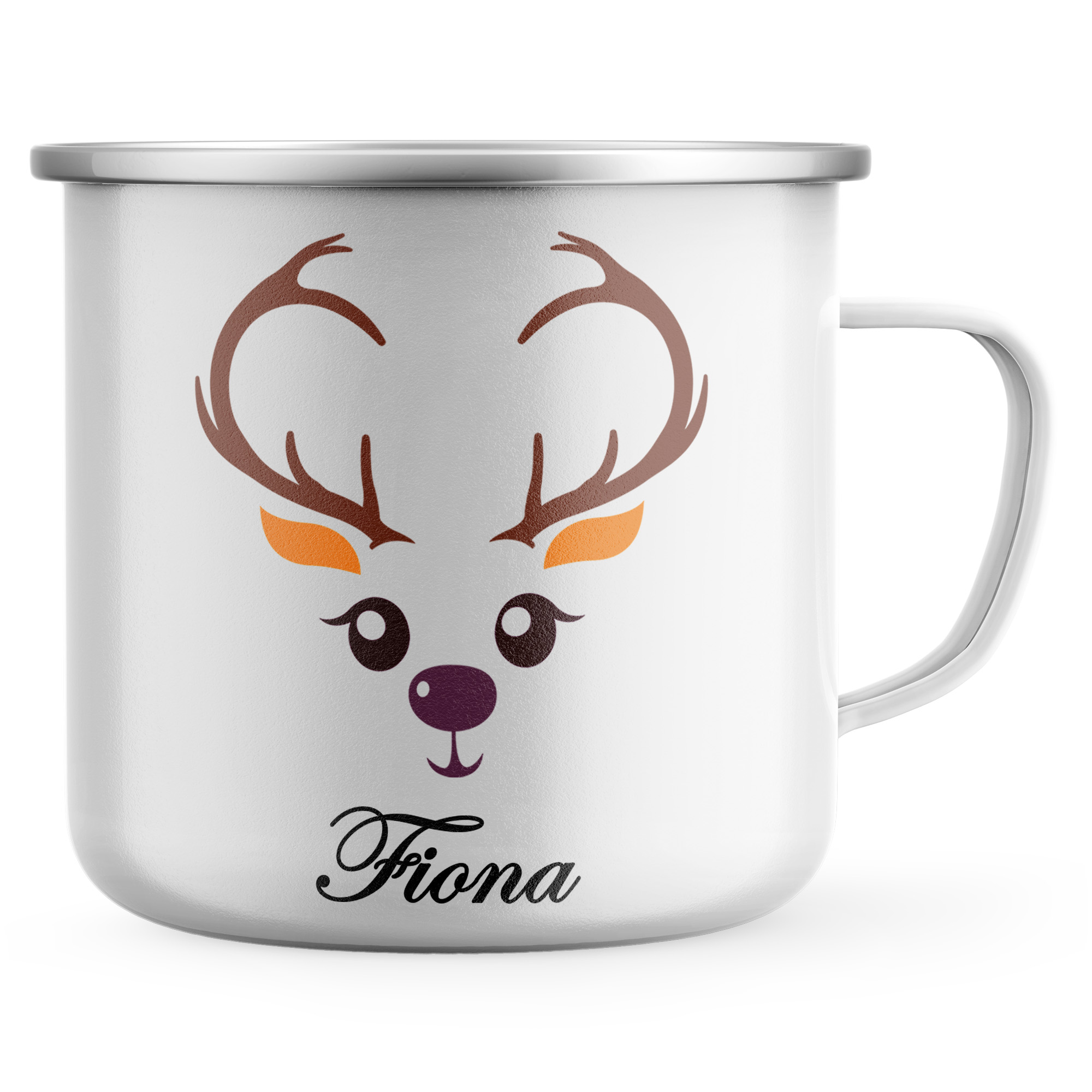 Personalised Reindeer Face Mug Kitchen - Purple Print House