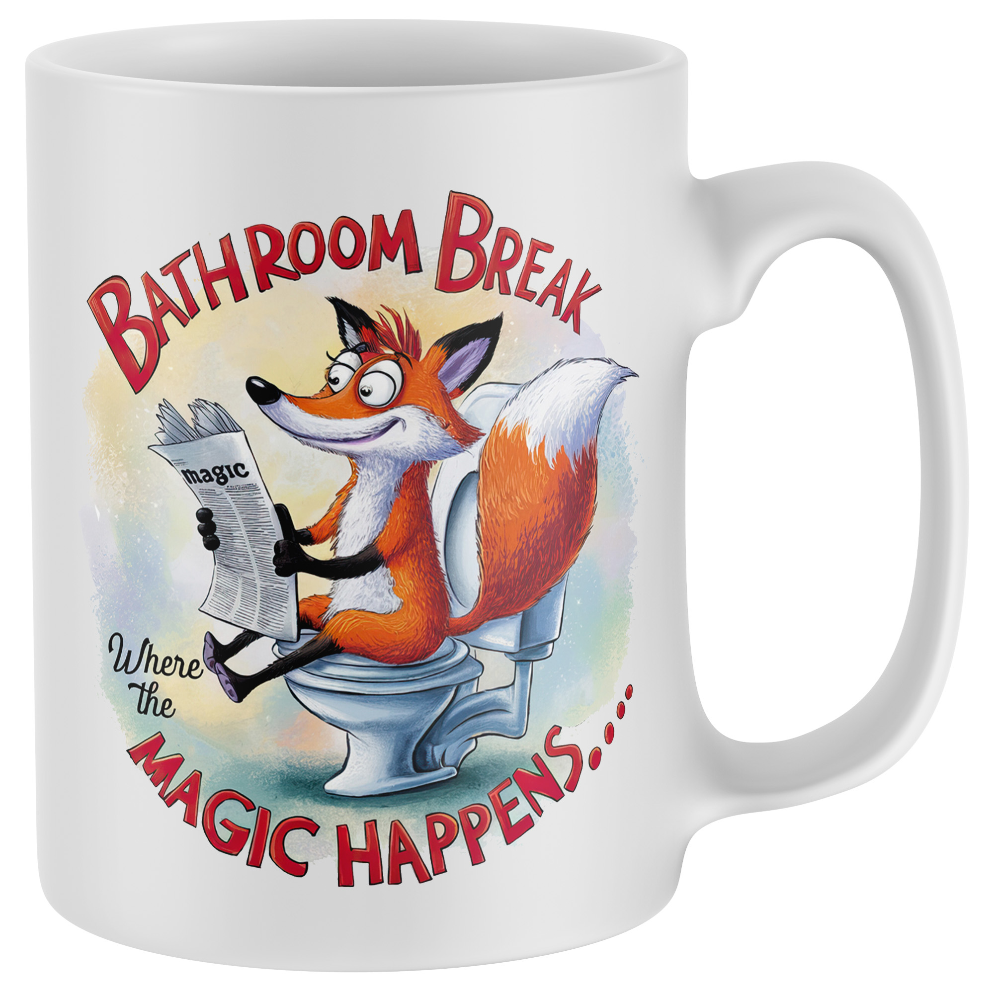 Bathroom Break Where The Magic Happens Mug Kitchen - Purple Print House