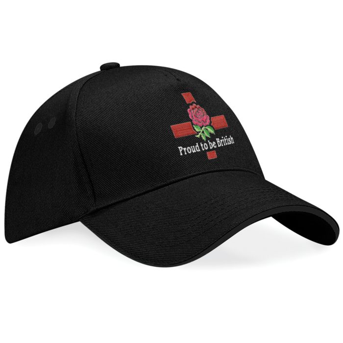 British Baseball Cap Embroidered Red Rose | Proud UK Hat