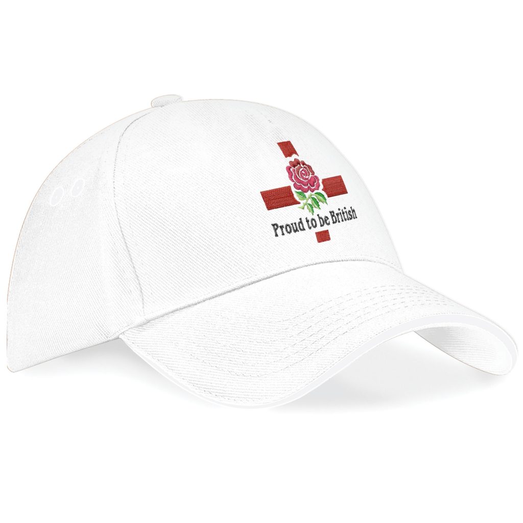 British Baseball Cap Embroidered Red Rose | Proud UK Hat
