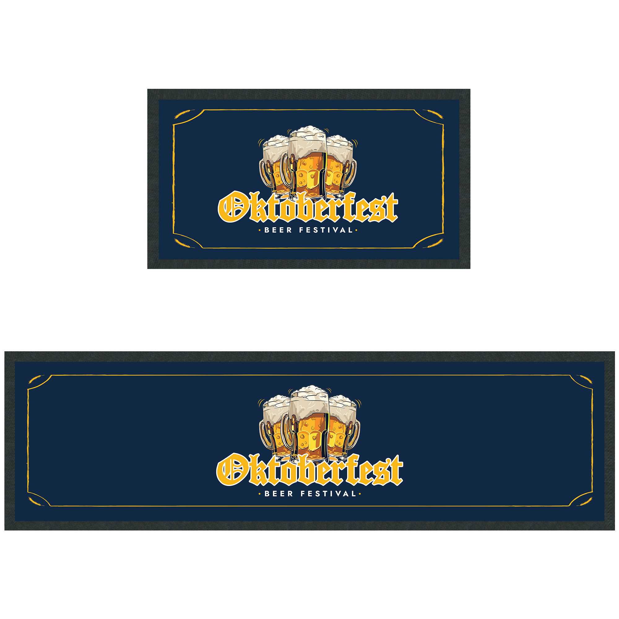 Oktoberfest Bar Runner | German Beer Stein Pub Mat UK